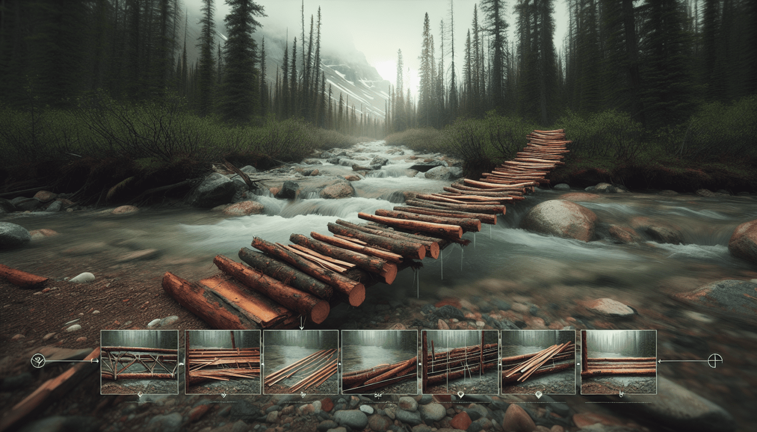 How To Build A Simple Bridge In The Wilderness - survival